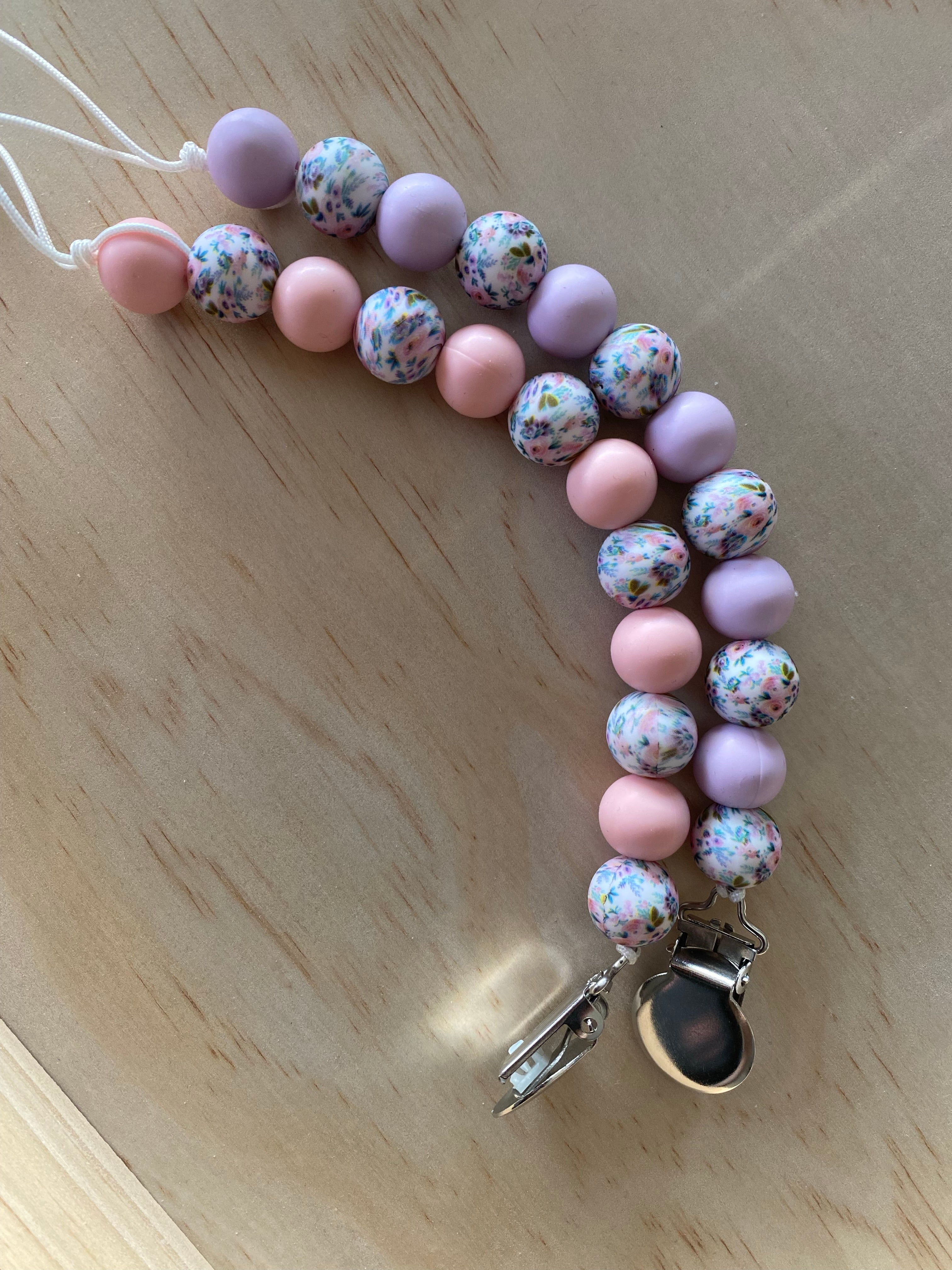 Floral Bead Pacifier Clip – Hazel & James